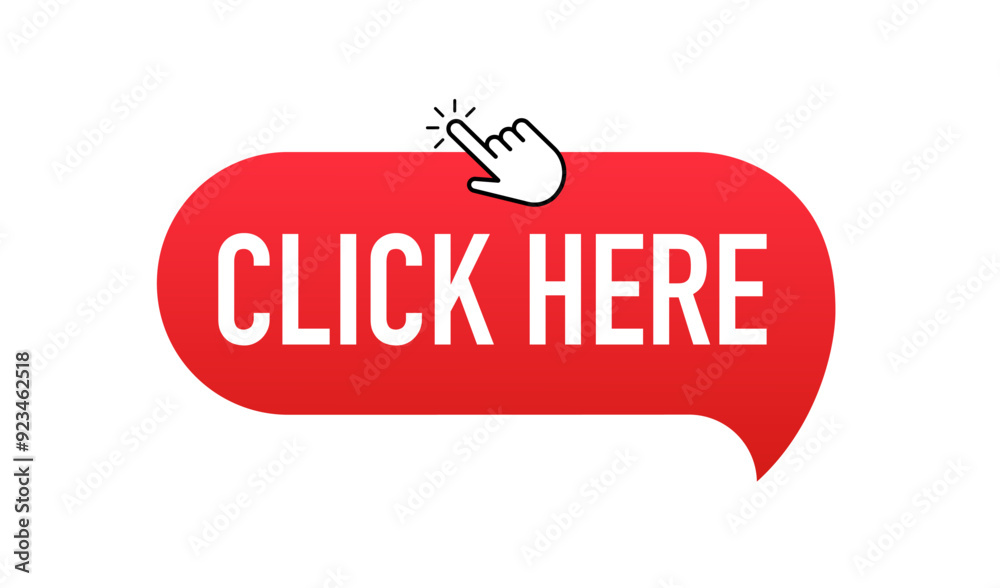 Click here button with arrow pointer. Computer mouse cursor icon ...