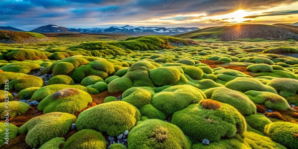 Vibrant, intricate tundra moss texture captured in stunning high ...