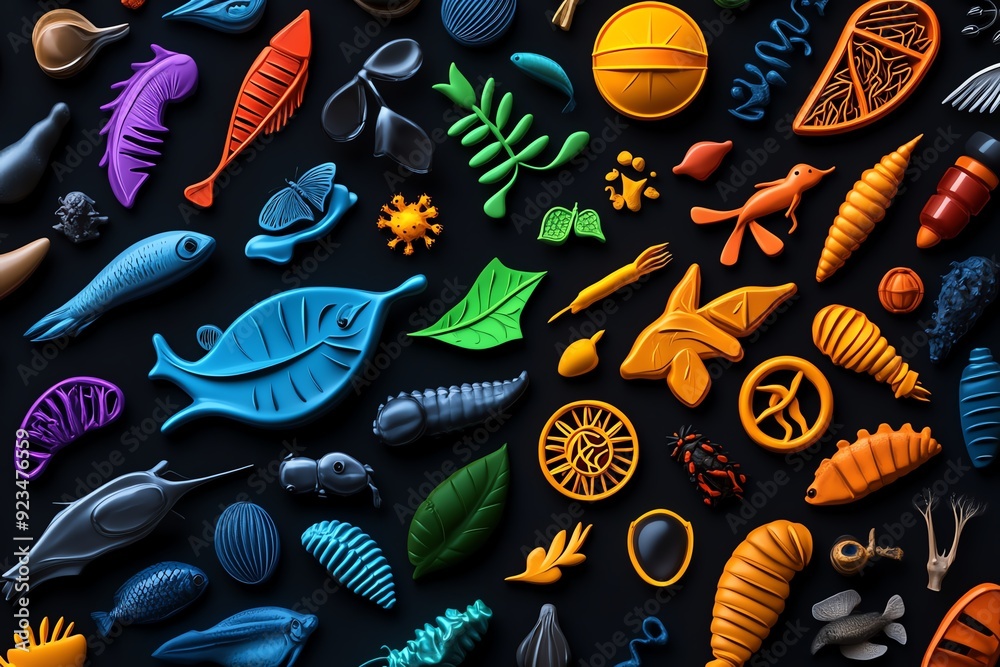 An imaginative illustration of a genetic map with different genes ...