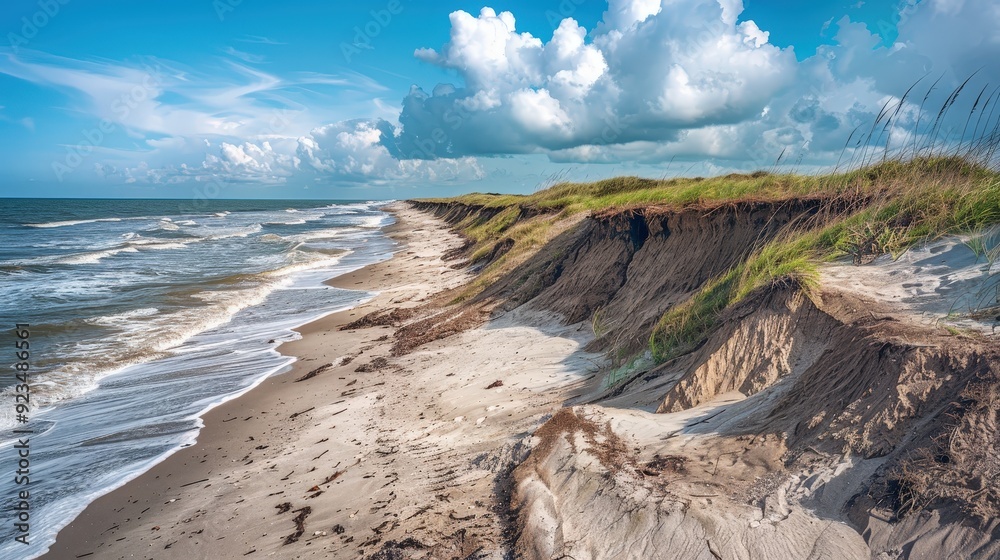 Coastal erosion, driven by natural processes and human activities ...