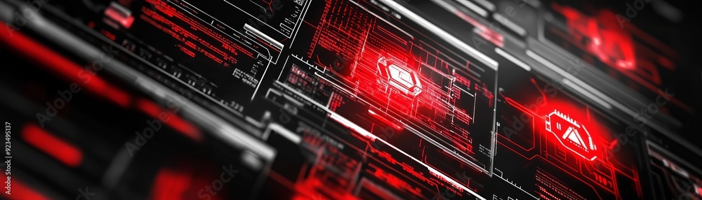 Cybersecurity breach containment with real-time security protocols, red ...