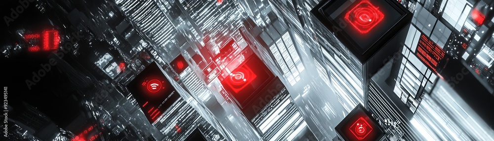 Cybersecurity breach containment with real-time security protocols, red ...