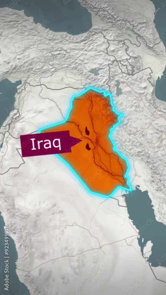 Iraq zoom map with text. Map of Iraq. Iraq Map. Outlined map of Iraq ...