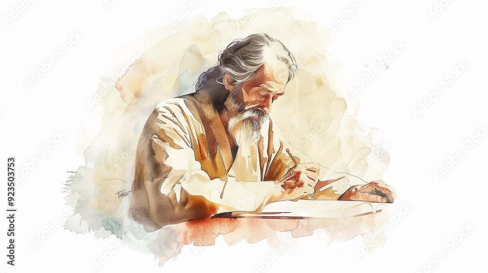 Biblical Illustration of Apostle John Comforting Seven Churches of Asia ...