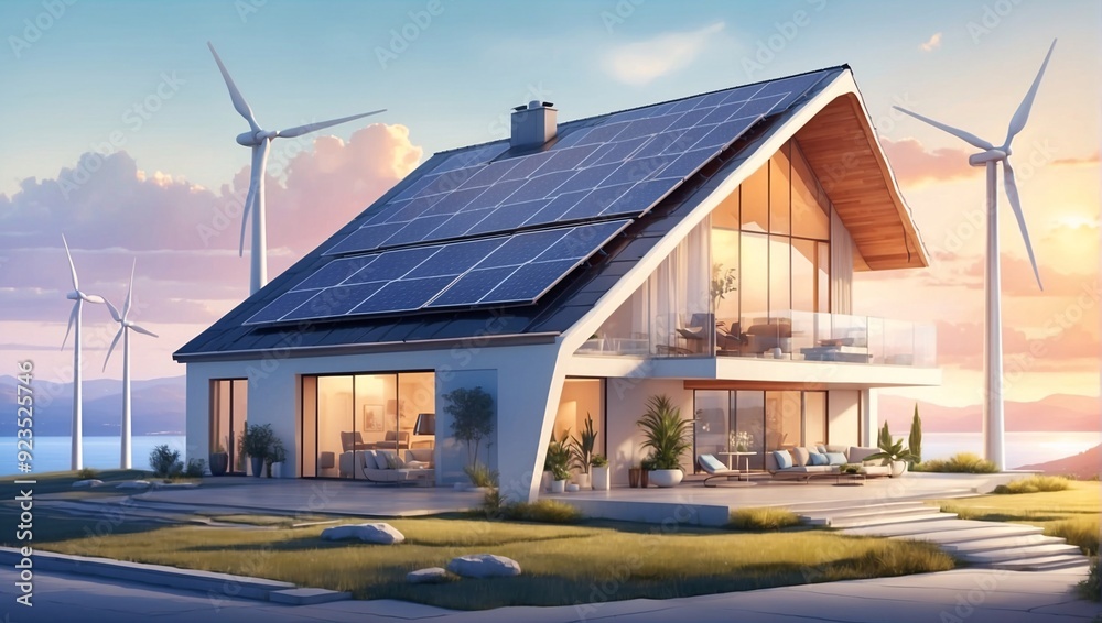 Sustainability illustration set. ESG, green energy, sustainable ...