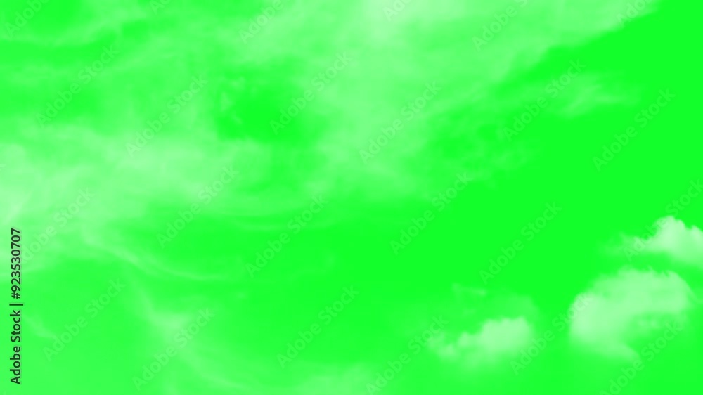 Moving flying clouds motion graphics with green screen background ...