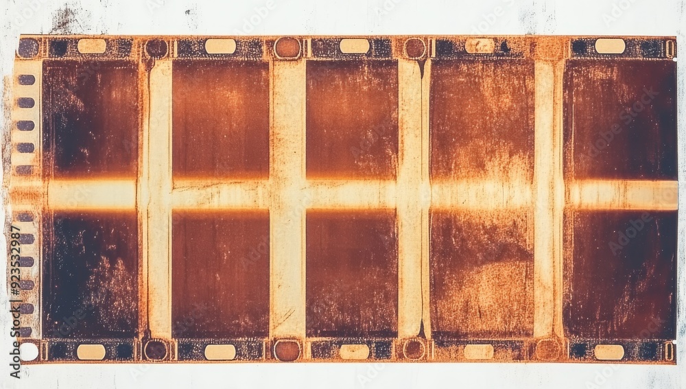3D rendering of vintage grunge film isolated on corroded, scratched and ...