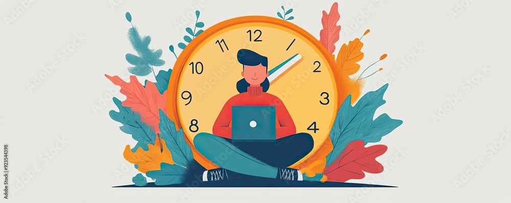 Person using a productivity timer, like the Pomodoro technique, to ...