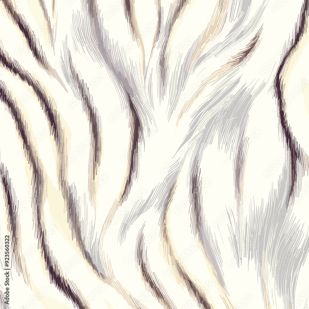 Luxury White Tiger Skin Pattern Vector Illustration Exotic Texture Seamless Design. Animal ...