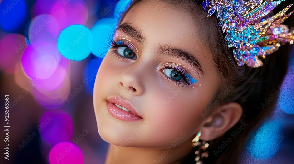 Child beauty pageants, young girl in heavy makeup Stock Illustration ...