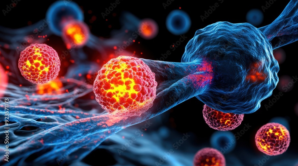 14082228 66 3D microscope view of diseased cells caused by genetic ...