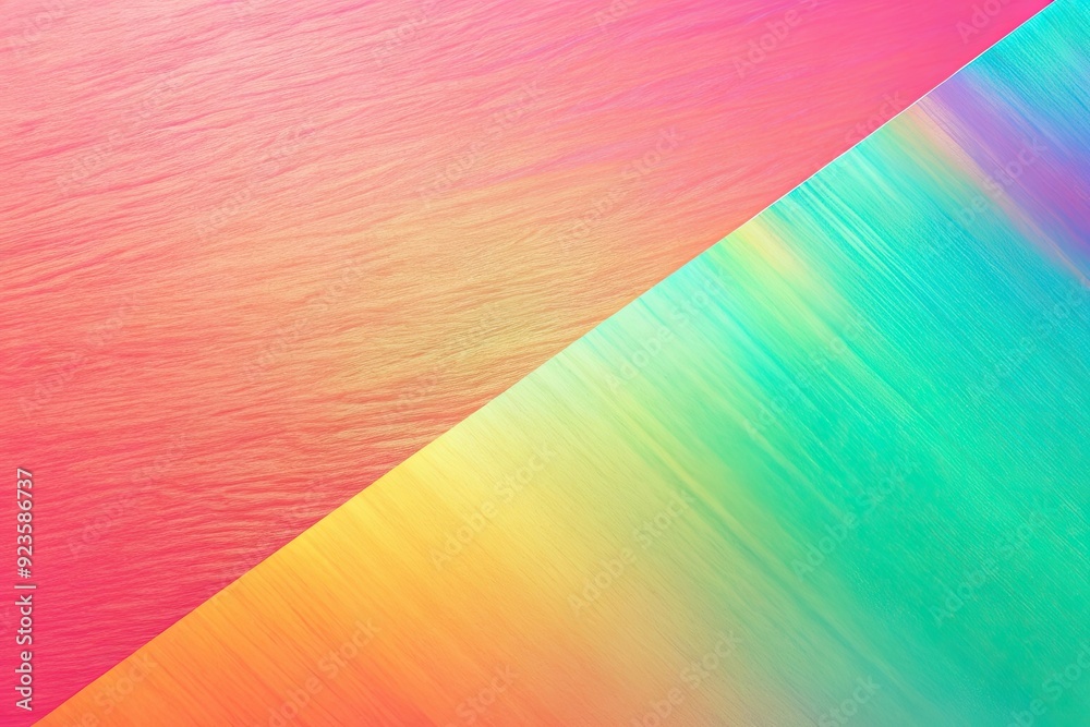 Split Spectrum Wood on grainy gradient colorful with copy space for any ...