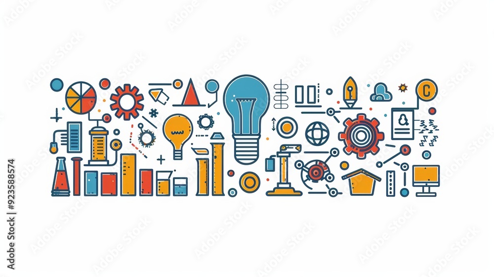 Labor Day Frame Border Background with Industrial and Engineering Icons ...