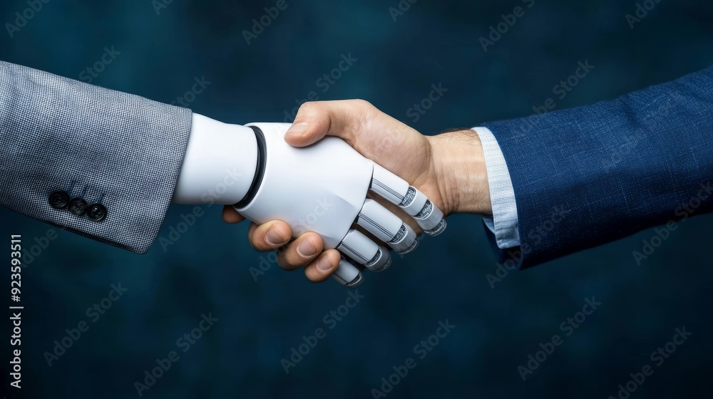 Human and AI Partnership: A symbolic handshake between a human and a ...