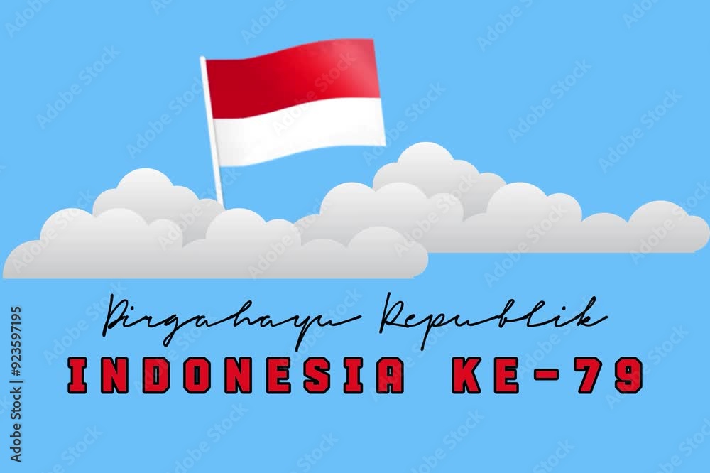 Animated of Indonesian flag illustration for Indonesia independence day ...