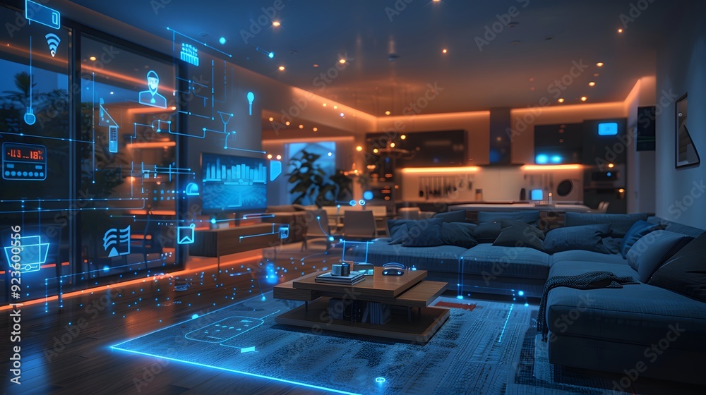 IoT Concept in a Modern Living Room: A Fusion of Business, Technology ...