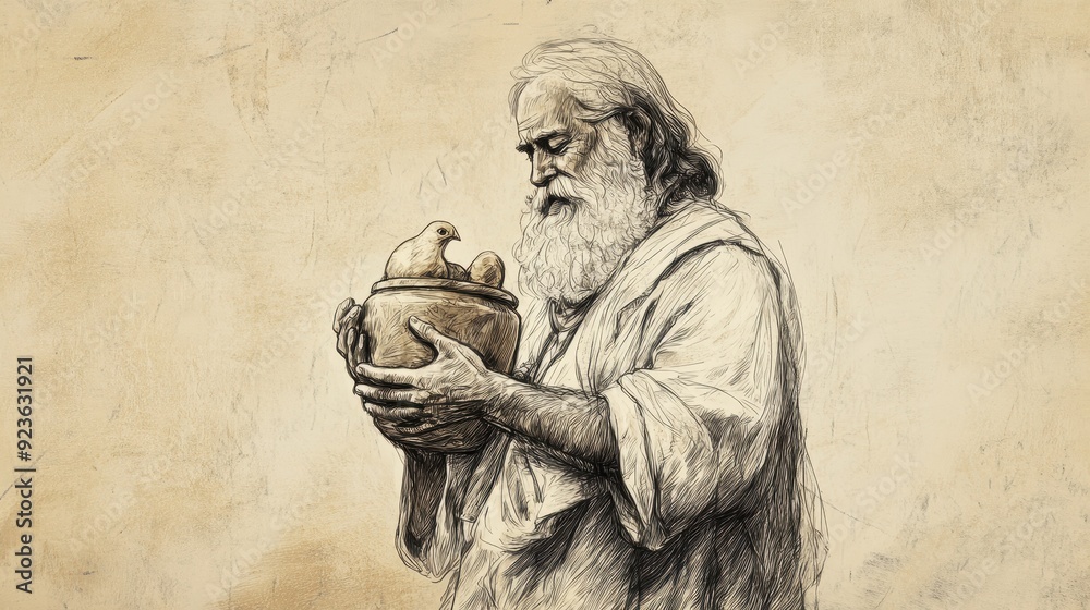 Exodus:Manna and Quail,Jar of Manna Held by Moses as Testimony to God's ...