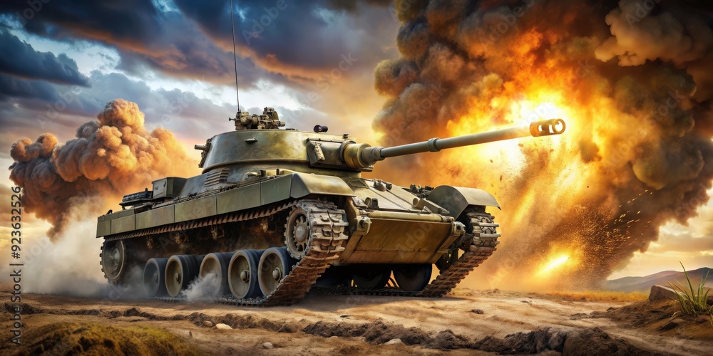Tank from World War II in combat, tank, armored vehicle, military, war ...