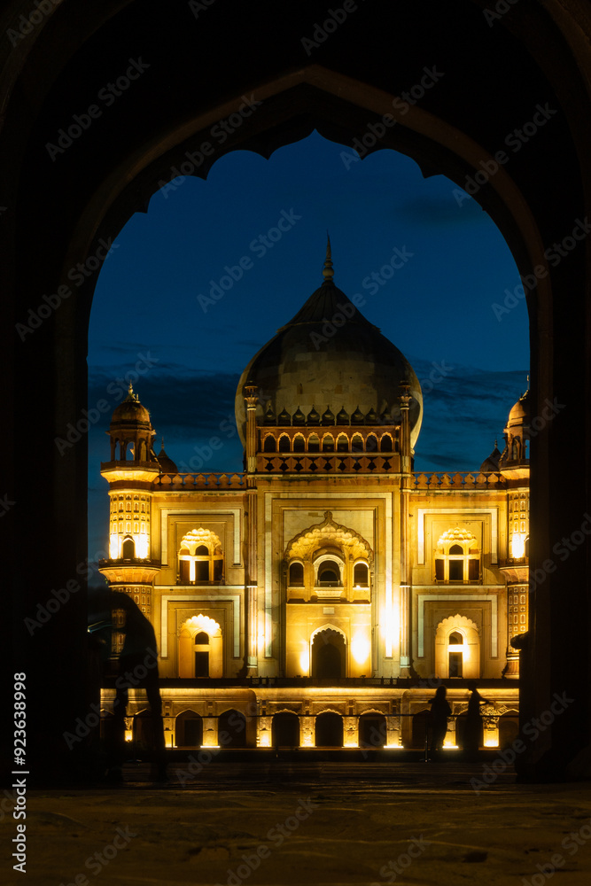 Sander jung (jang) Tomb in Delhi, India. The tomb is a sandstone and ...