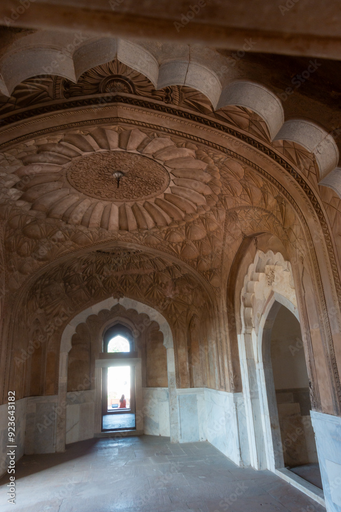 Sander jung (jang) Tomb in Delhi, India. The tomb is a sandstone and ...