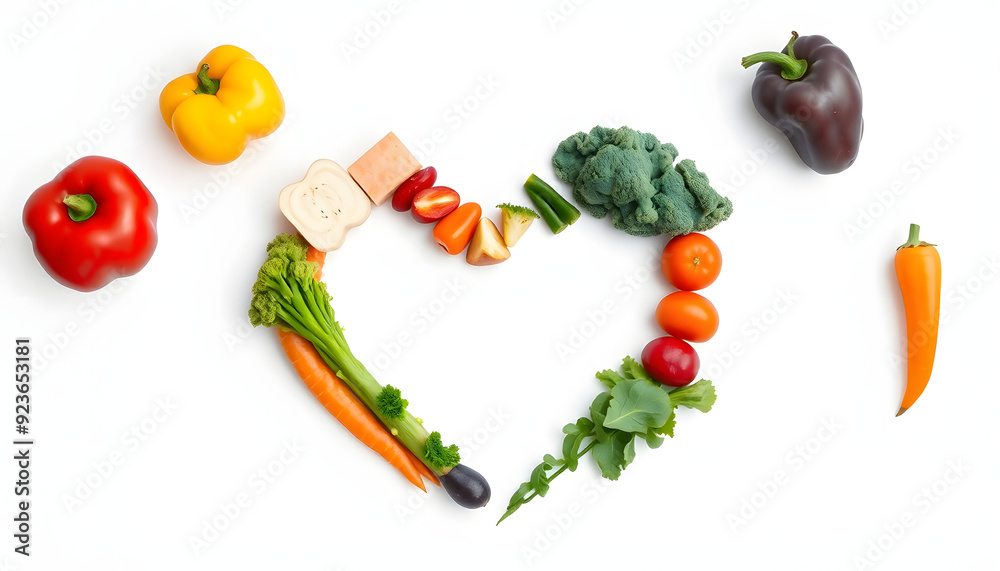 Heart symbol. Vegetables diet concept. Food photography of heart made ...