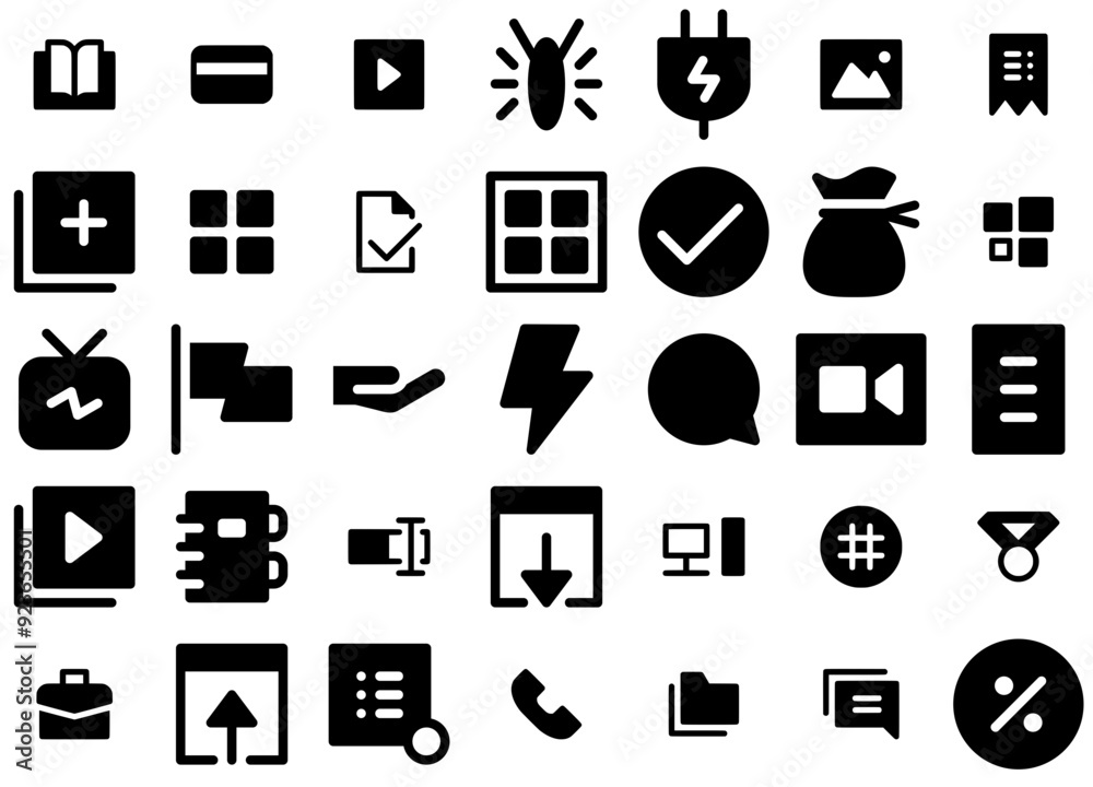 Mega Set Of Vector Common User Interfaces Icons Web Header Banner ...