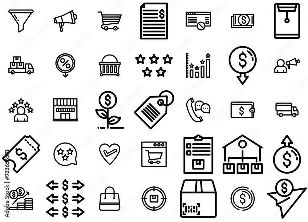 Mega Set Of Vector Commerce Vector Symbols Apps, Websites Ui Designs ...