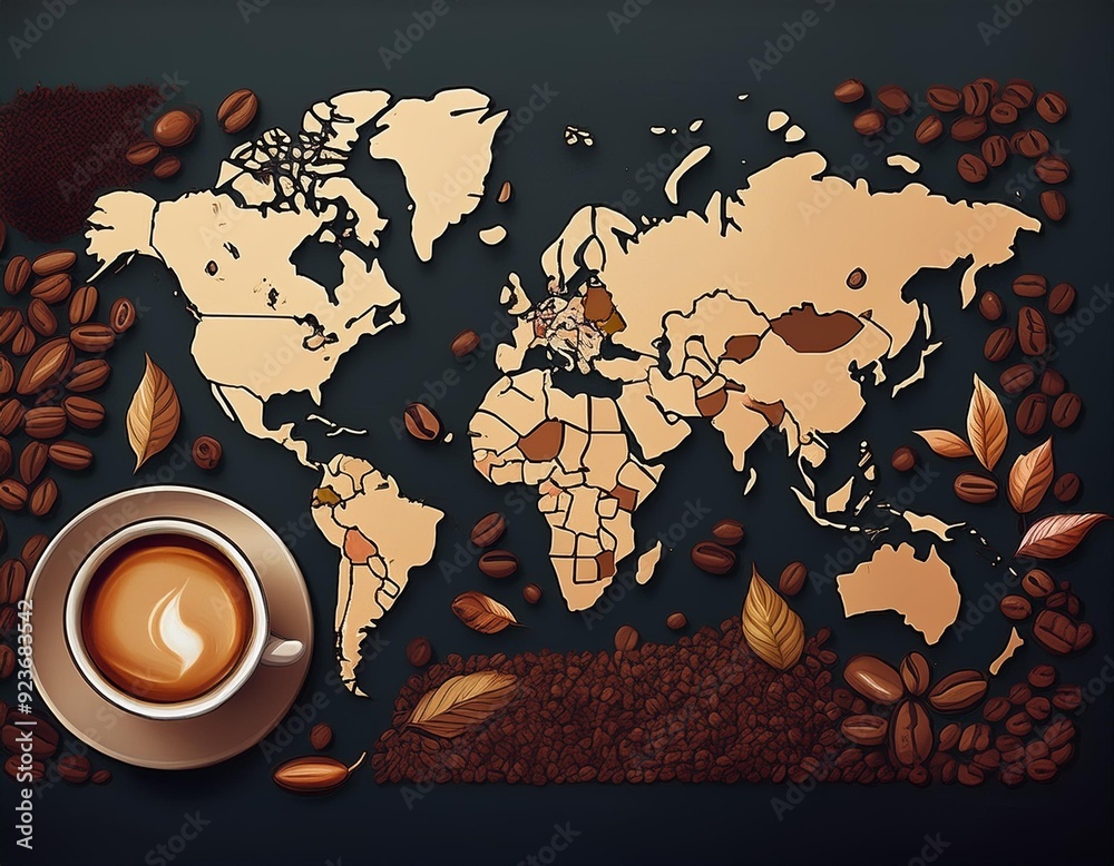 Set of Coffee and Coffee Coffee Map in the WORLD VIEW SUPERGUARY IN A ...