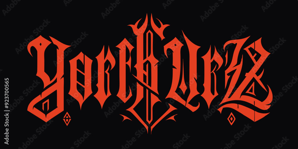 Gothic font, dark tattoo y2k alphabet, medieval letter typography print ...