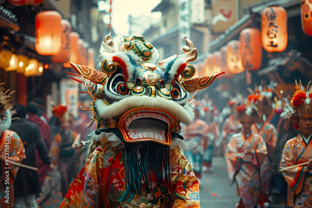 Japanese Street Culture and Celebrations Featuring a Dragon Dance ...