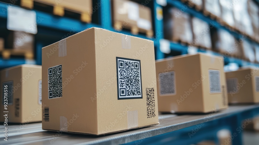 Foto de Automatic logistics management. smart packaging into the ...