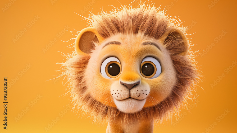 Cute Cartoon Lion Cub: A charming and adorable cartoon lion cub with ...
