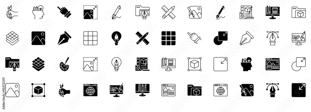 Mega Set Of Vector Graphic Design Vector Symbols Apps, Websites Ui ...