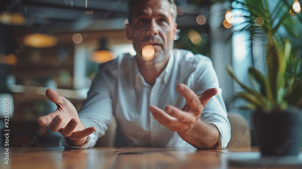 A detailed shot of an interview, highlighting the candidate's open ...