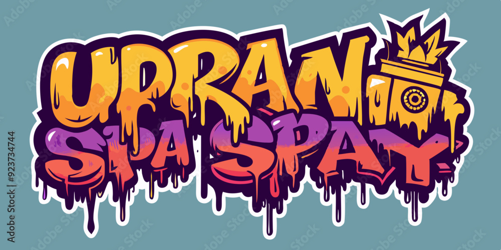 Graffiti font vector urban spray alphabet, street wall hand drawn ...