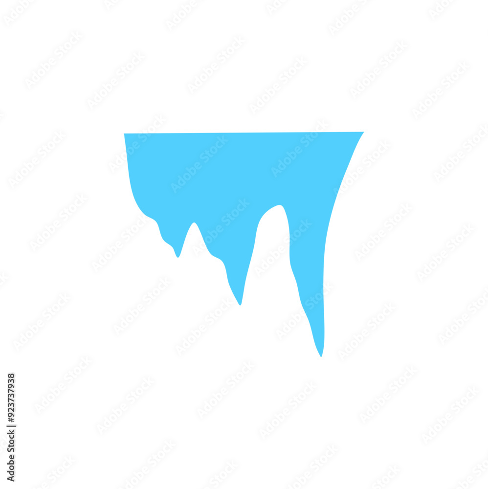 Cartoon frozen ice crystals and icicles, blocks and icebergs, magic ...