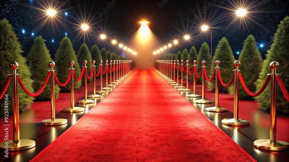Elegant red carpet event with VIP velvet ropes , glamour, exclusive ...