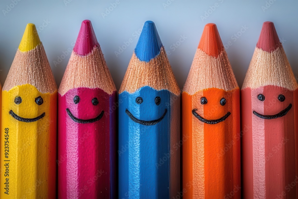 emotive pencil characters anthropomorphic colored pencils with ...