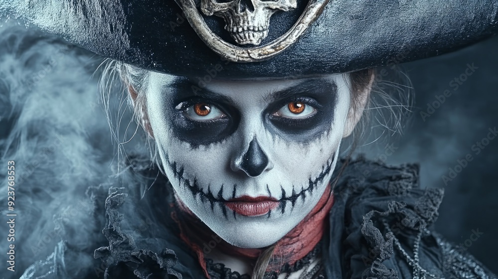 Pirate Queen of Halloween: A hauntingly beautiful woman in a pirate ...