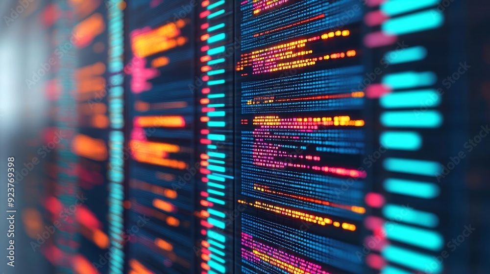 Futuristic Glowing Data Structures Representing Sql Database Queries