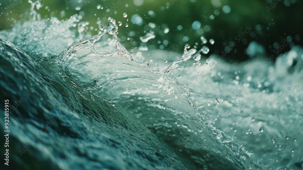 Dynamic water movement captured in crisp detail, showing fluidity and ...