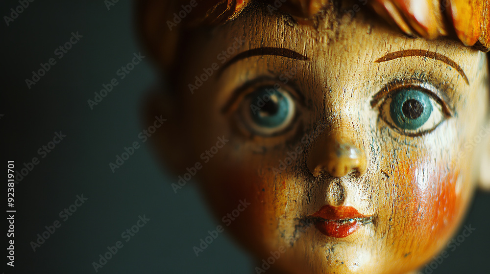 1980s pvc toy figurine, polychrome wood sculpture, little boy, ballets ...