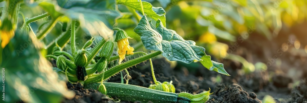 Zucchini plant exhibiting signs of heat stress with drooping leaves in ...