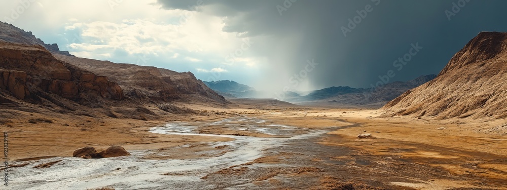 An incredible perspective of a rare desert rainstorm creating temporary ...