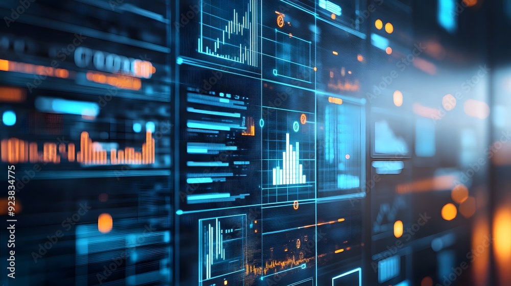 Digital Symbols and Graphs on Interactive Screen Representing Advanced ...
