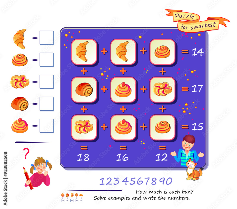 Mathematical logic puzzle game for smartest. How much is each bun ...
