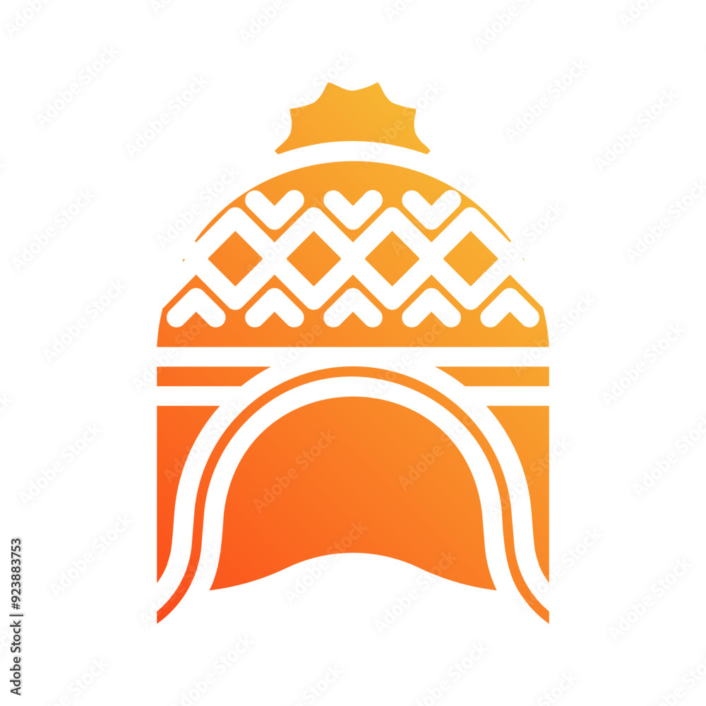 Chullo hat. vector single icon with a solid gradient style. suitable ...