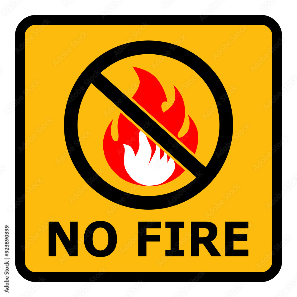 No fire vector sign (eps) for industrial purpose. vector no fire ...
