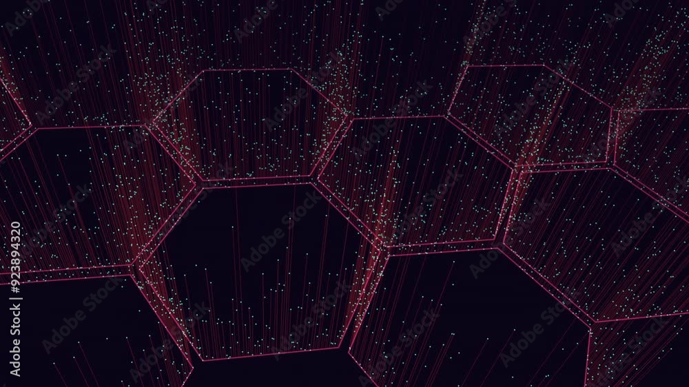3D rendering of honeycomb pattern, composed of interconnected hexagonal ...