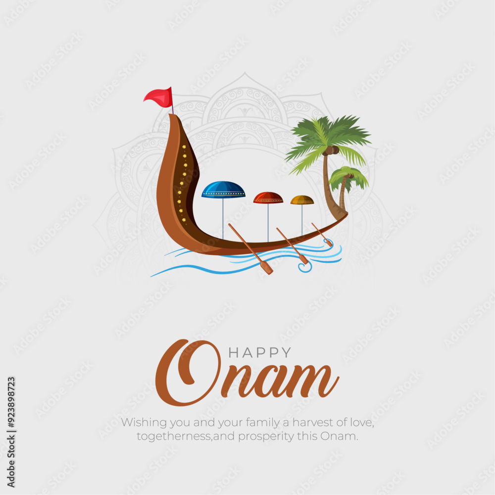 Vetor de Happy Onam Festival Post and Greeting Card. Onam Poster and ...